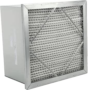 PRO SOURCE 20x20x12 Rigid Cell Box Filter with Header: Galvanized Frame ...