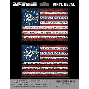 Amazon.com: 2nd Amendment Sticker Flag Decal 2A American Flags Vinyl 2 ...