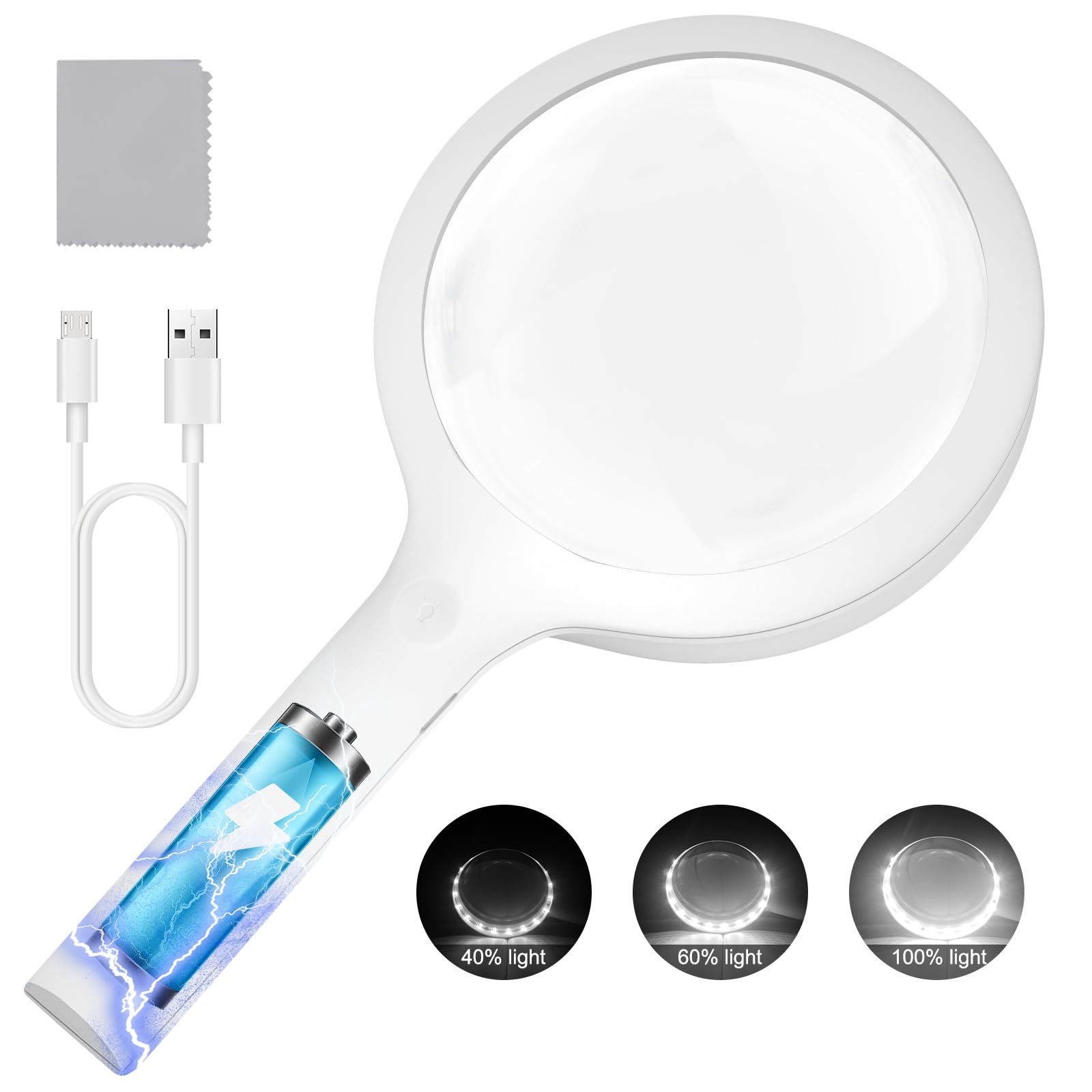 Large Handheld Lighted Magnifying Glass Lighted Magnifying Glass 10X