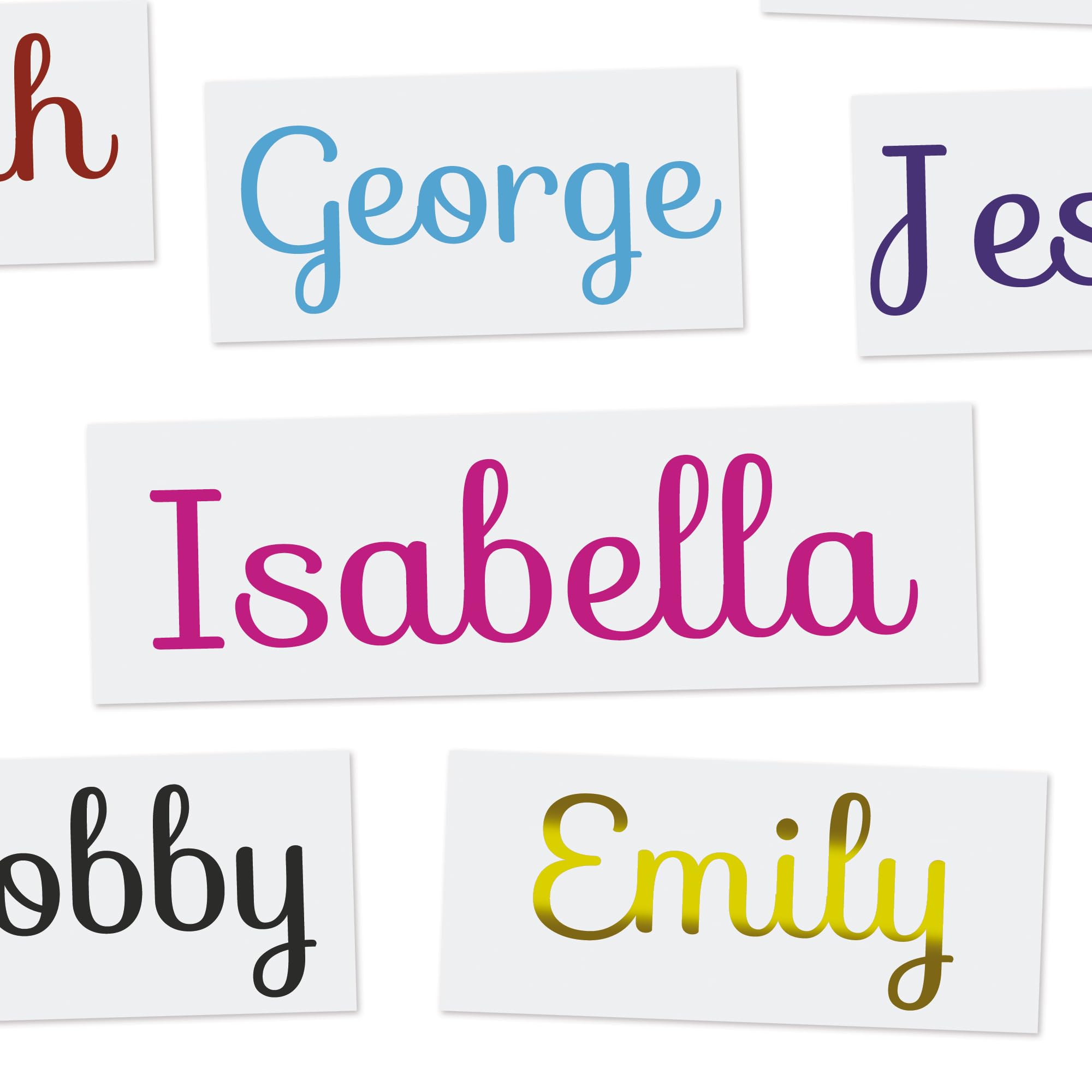 Personalised Name/Word Vinyl Stickers - 2 Height Options 21 Beautiful ...