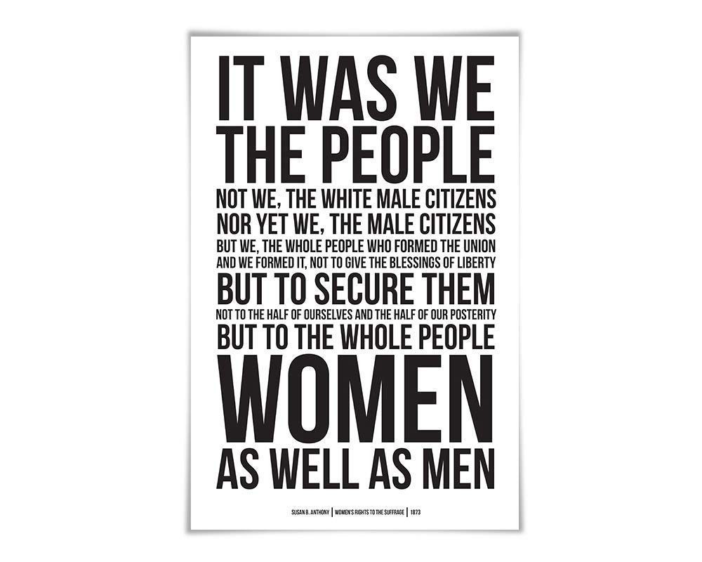 Amazon.com: Susan B. Anthony Speech Quote Art Print. 60 Colours/8 Sizes ...