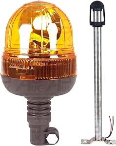 Flexible Flashing Amber Beacon Trailer Warning Light & Long Tall DIN ...