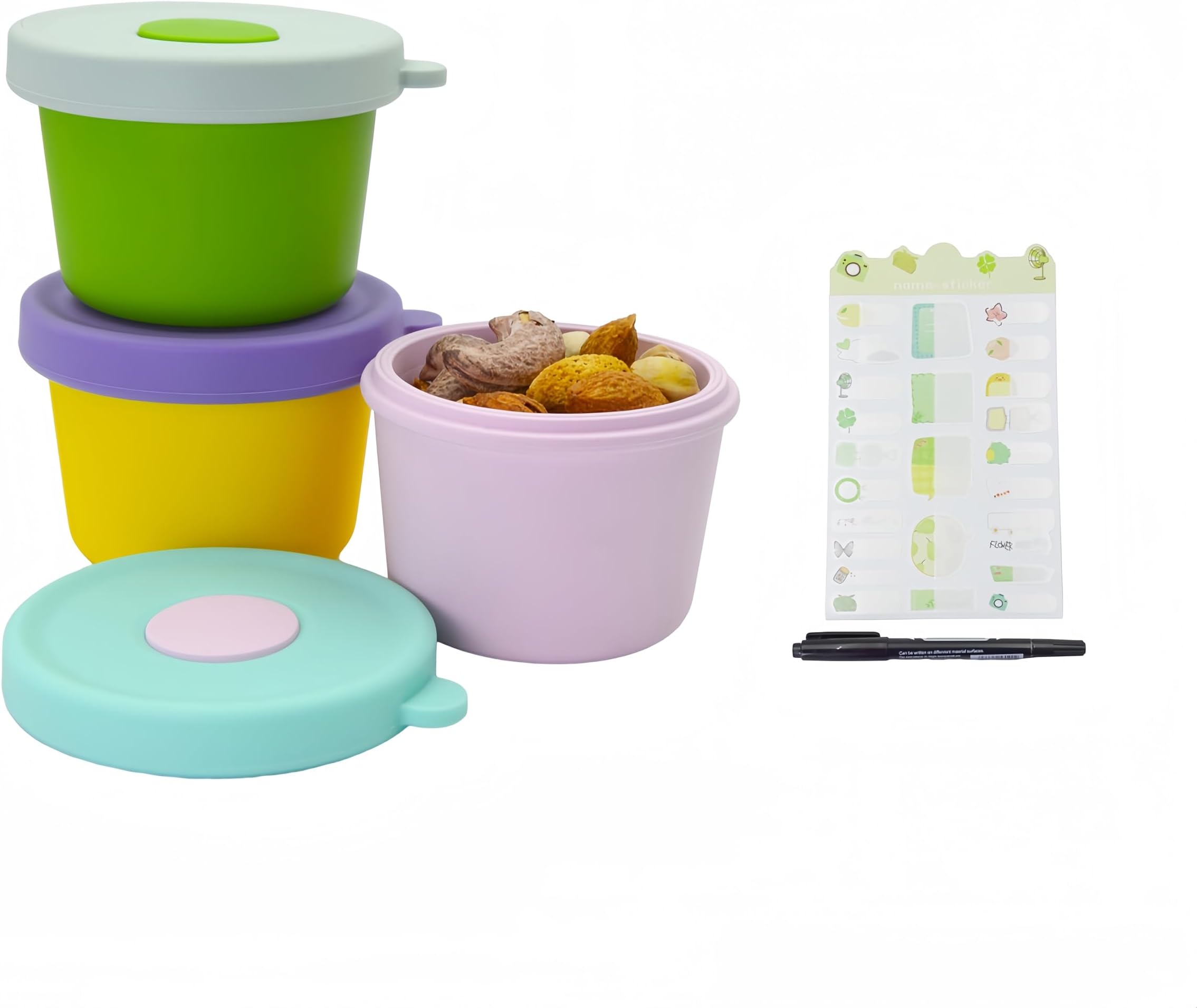 Amazon.com: PandaEar 12 Pack Silicone Baby Food Storage Containers, 4 ...