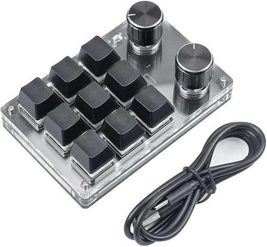 BlueTooth Macro Gaming Keyboard with Multifunction Mechanics,9 Mini ...