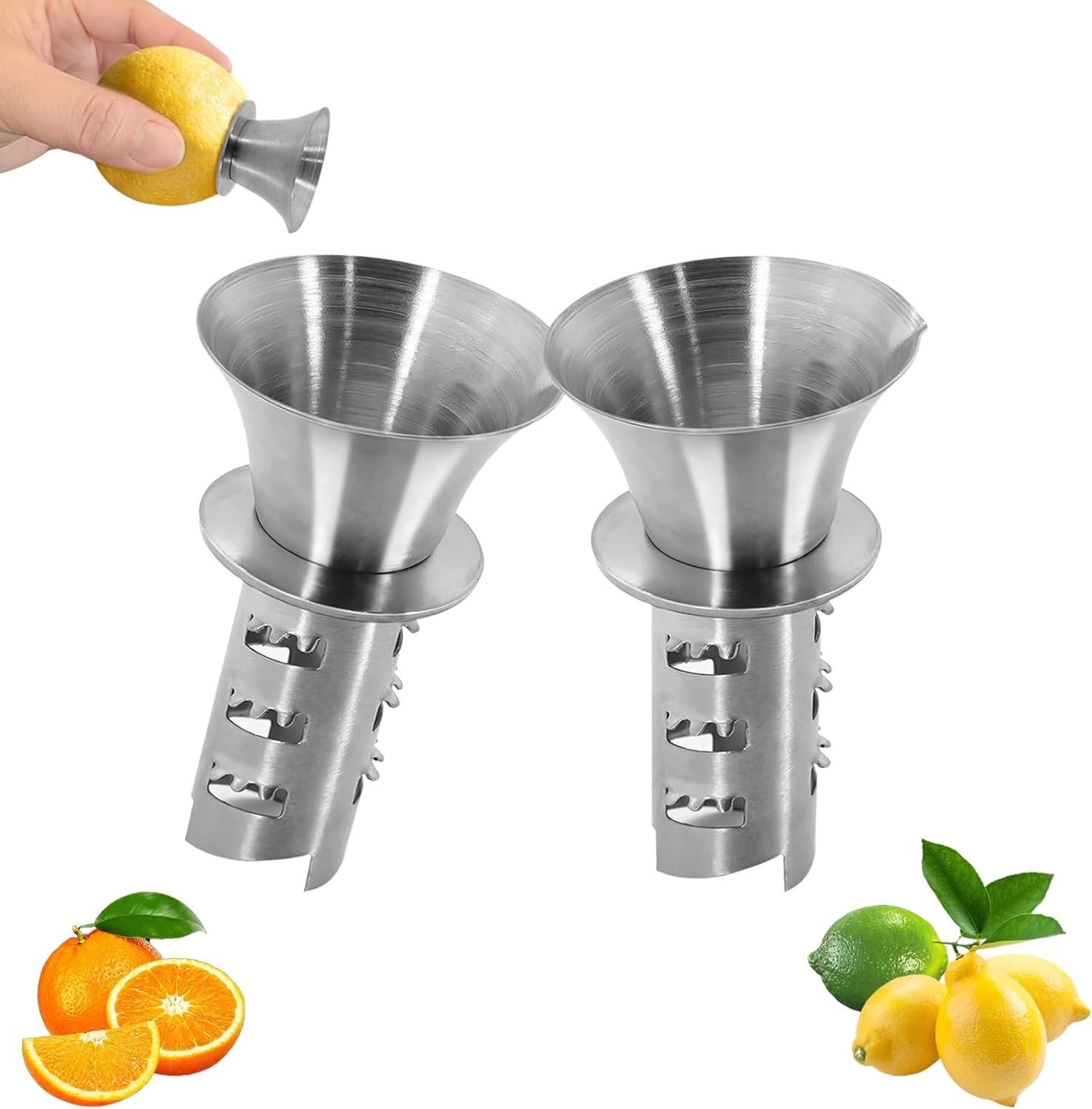Amazon.com: 2Pcs 18/8 Stainless Steel Manual Lemon Juicer Squeezer ...