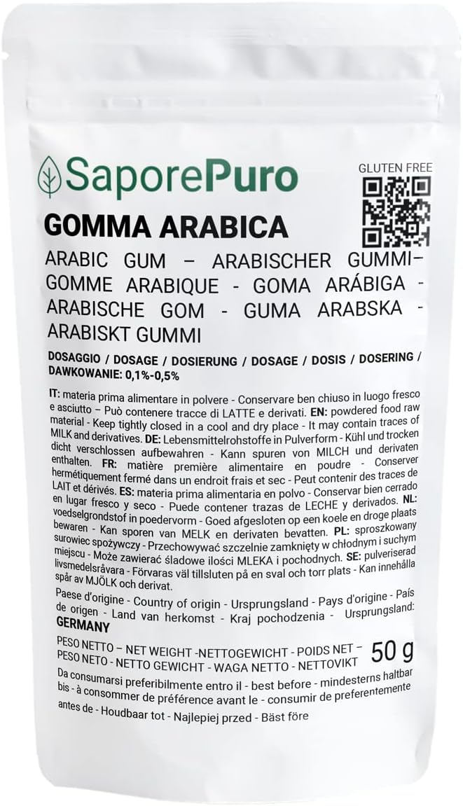 Saporepuro Gomme Arabique en poudre 50 gr : Amazon.fr: Epicerie