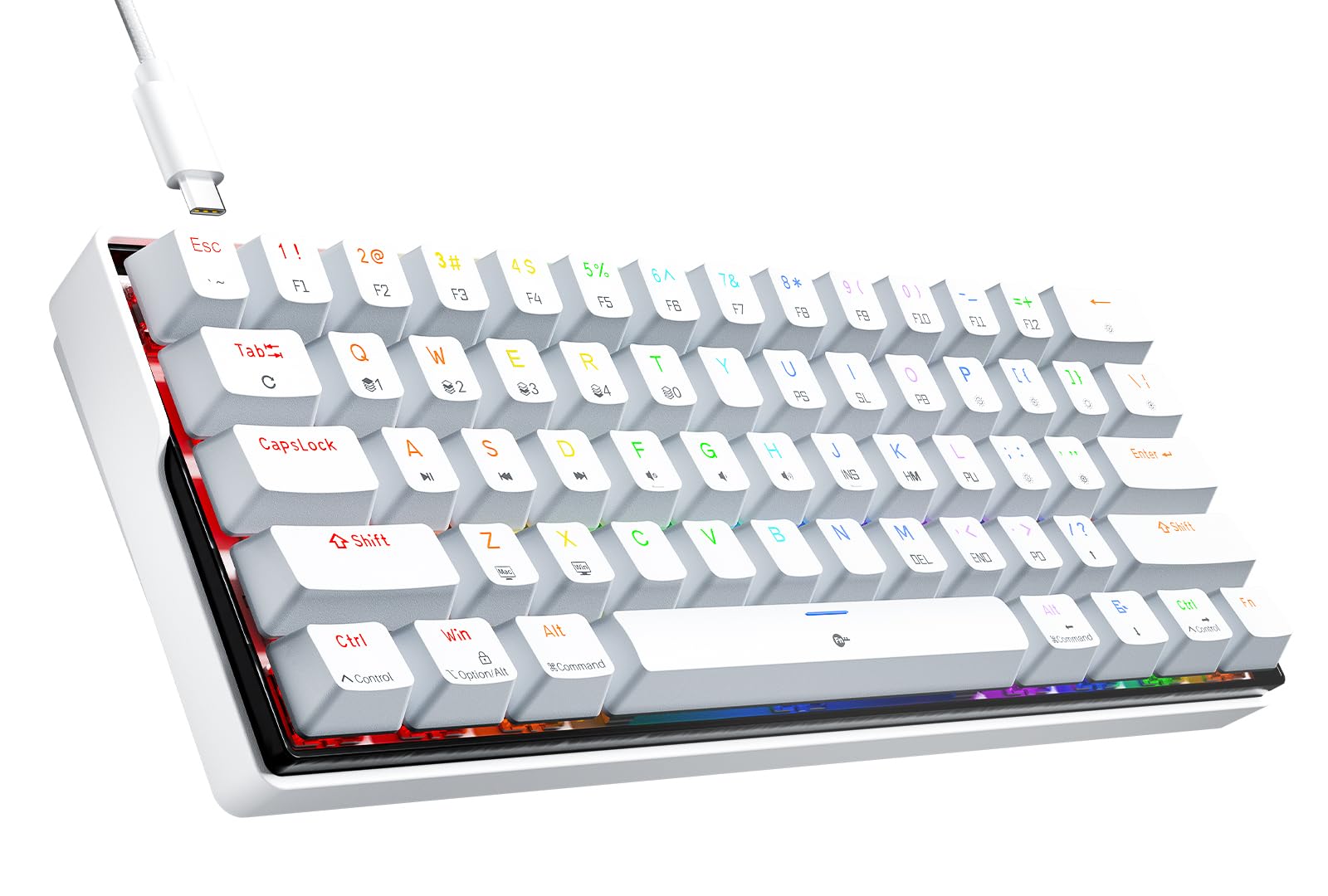 KEMOVE K61SE Gaming Tastatur, 60% Mechanische Tastatur mit Roten Linear ...