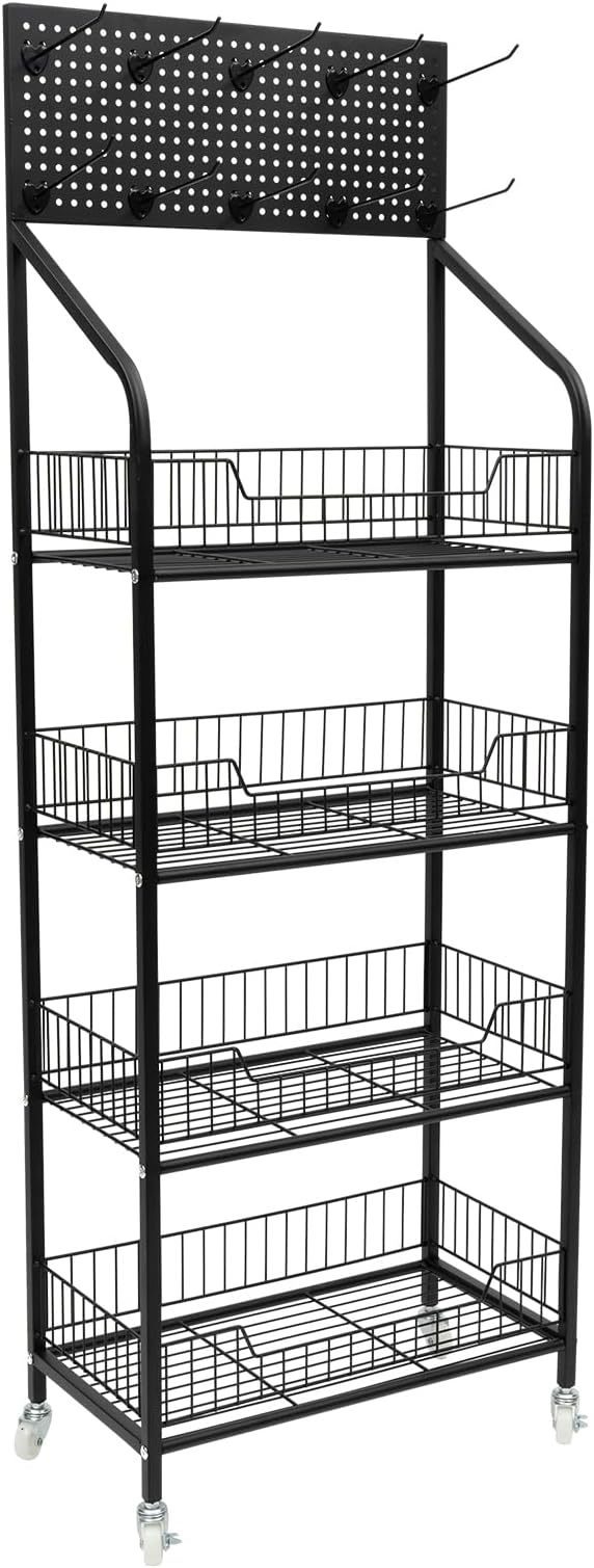 Amazon.com: BILPIKOGoo 4-Tier Metal Wire Storage Shelf Display Rack ...