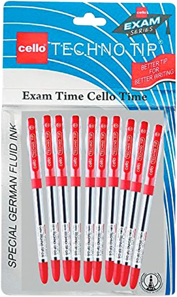 Cello Technotip Ball Pen - Pack of 10 (Red) : Amazon.in: Office Products