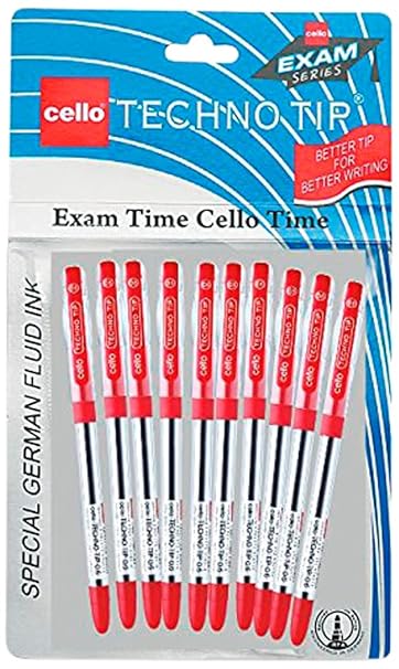 Cello Technotip Ball Pen - Pack of 10 (Red) : Amazon.in: Office Products