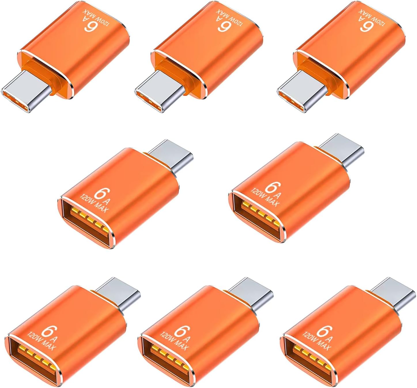 Amazon.com: 8 Pack 10Gbps/120W Type C Male to USB Female OTG Adapter ...