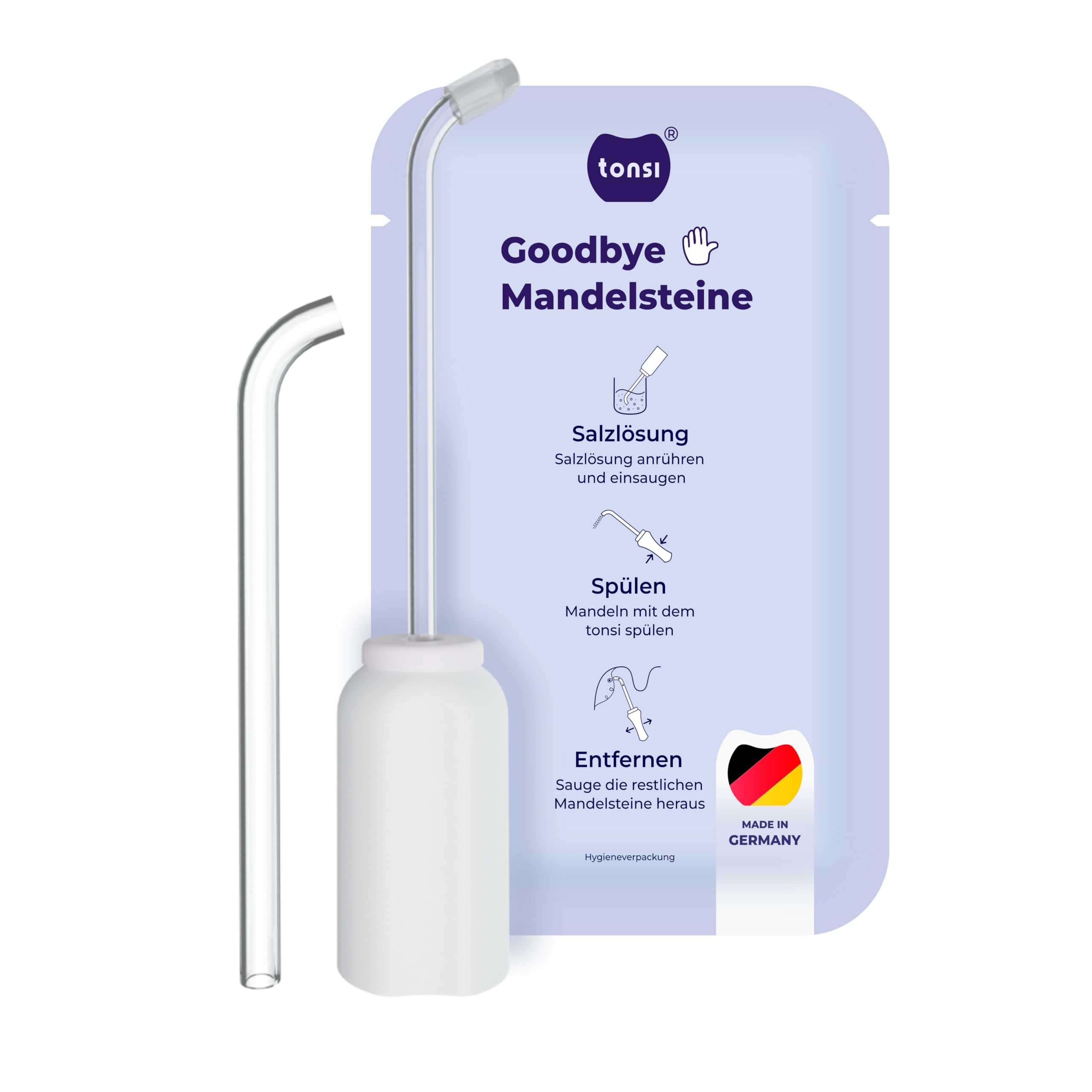 2in1 Mandelstein Schröpfglas & Munddusche | Mandelstein Entferner Made ...