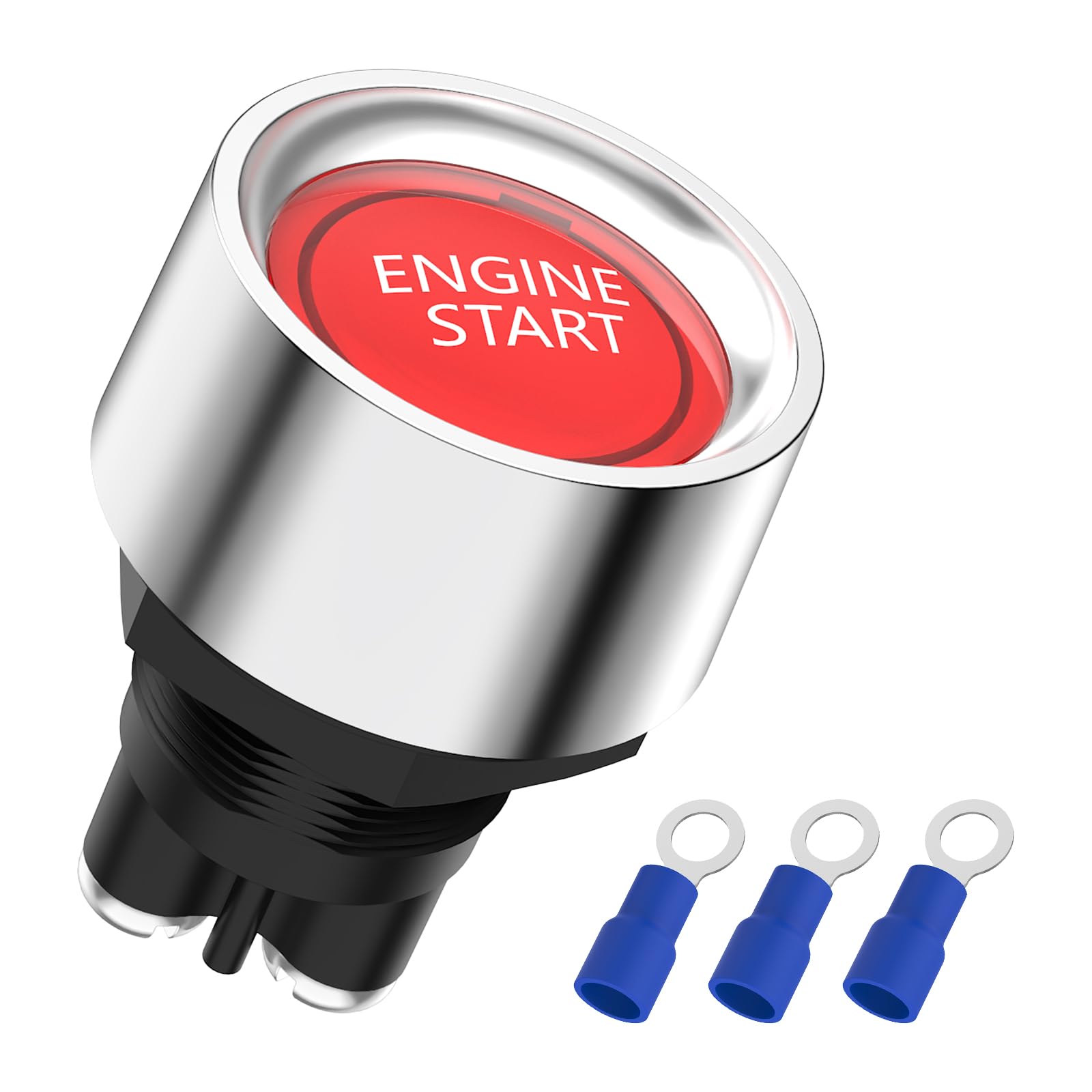 Snapklik.com : Push Button Starter Switch, Malictele 12V DC 50A 3 Pin ...