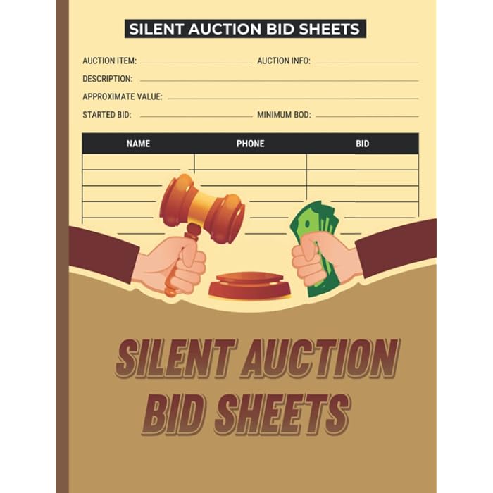 Buy Silent Auction Bid Sheets: Fundraiser & Auction Bidding Sheets ...