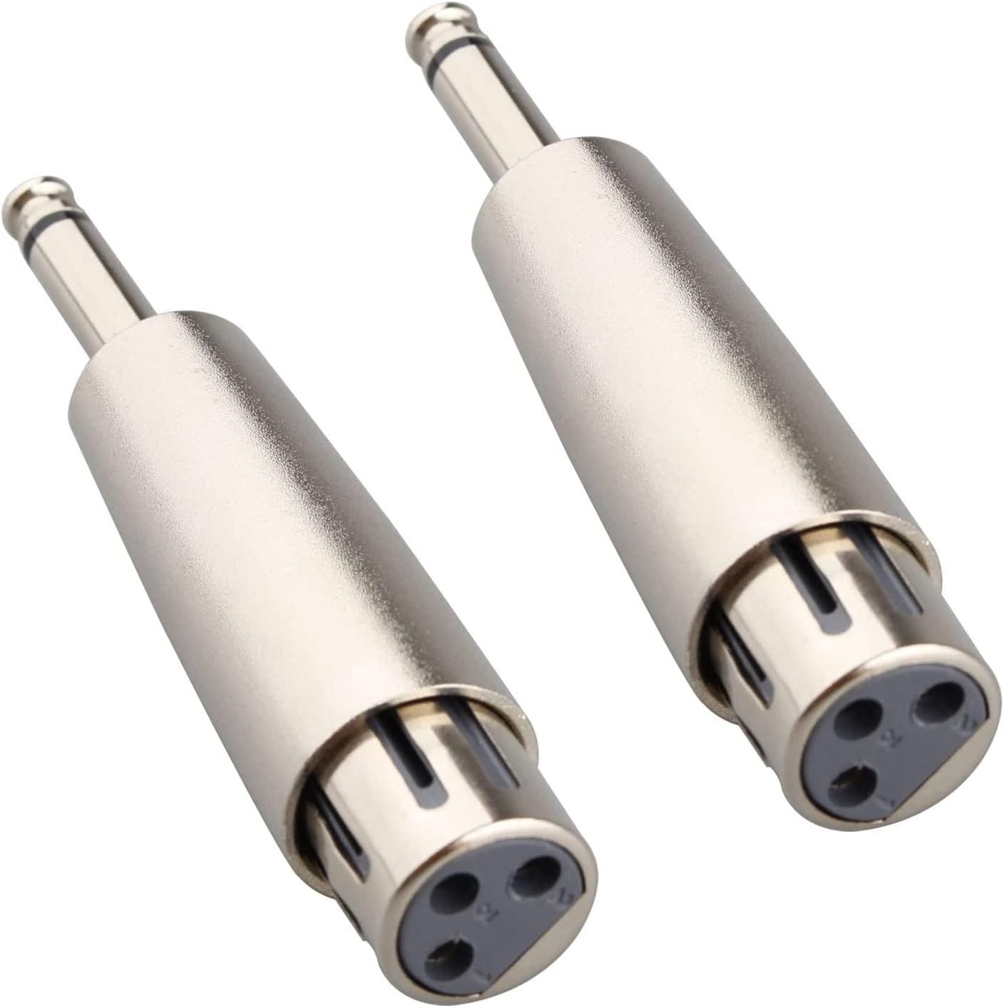 fdealz® [ 2 Pieces XLR Female to 6.35mm Mono Jack Plug Coupler Adapter ...
