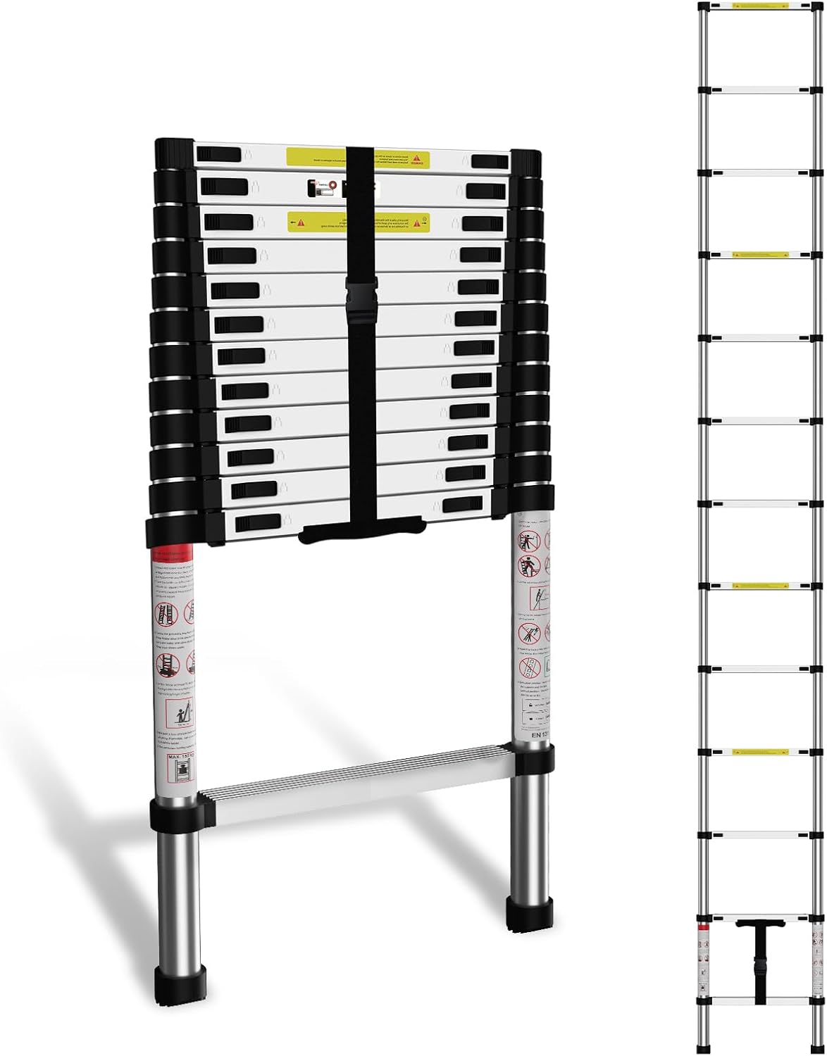 SDOER Telescoping Ladder, Collapsible Adjustable Retractable Ladder ...
