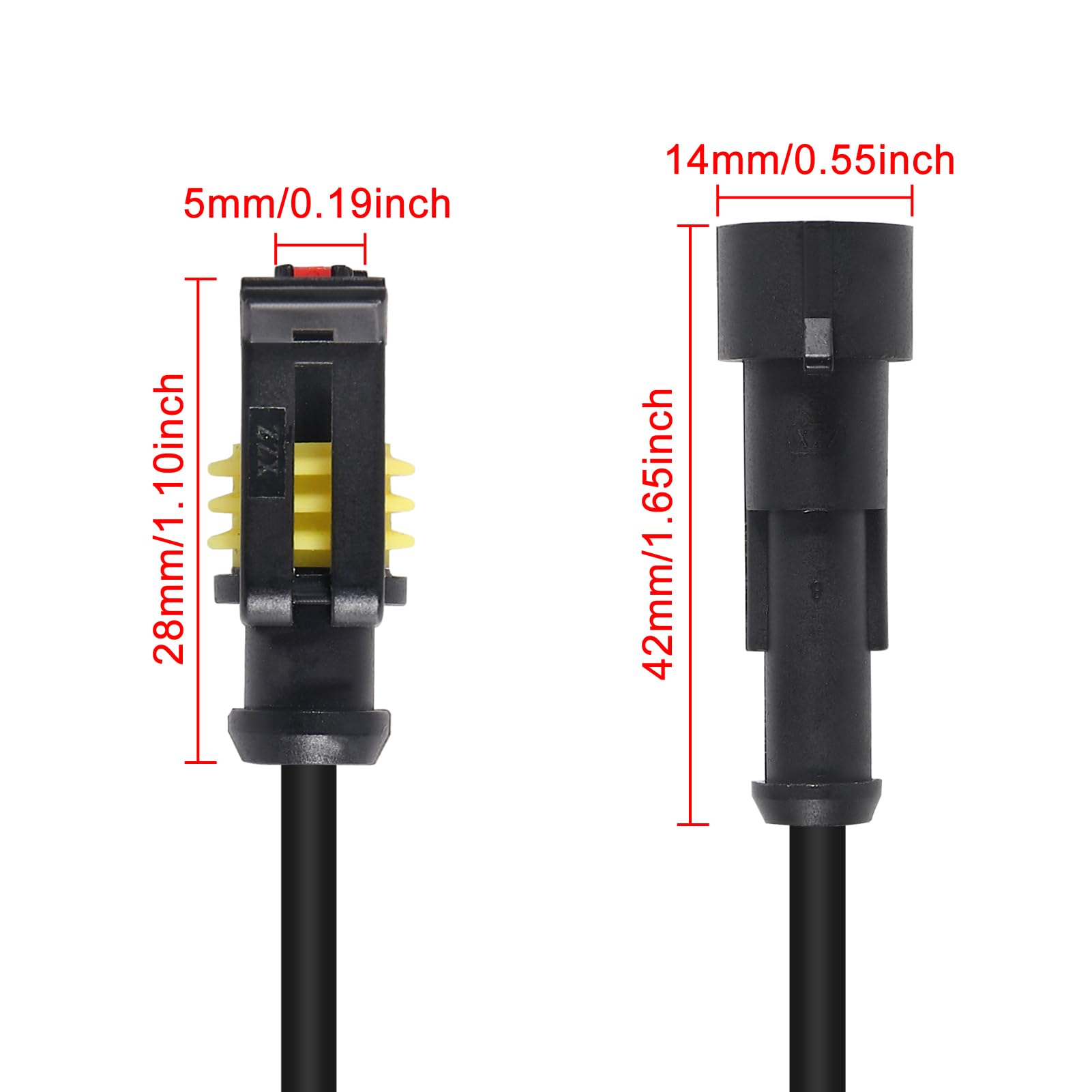Snapklik.com : AITRIP 10 Kit 1 Pin Connector,Way Car Waterproof ...