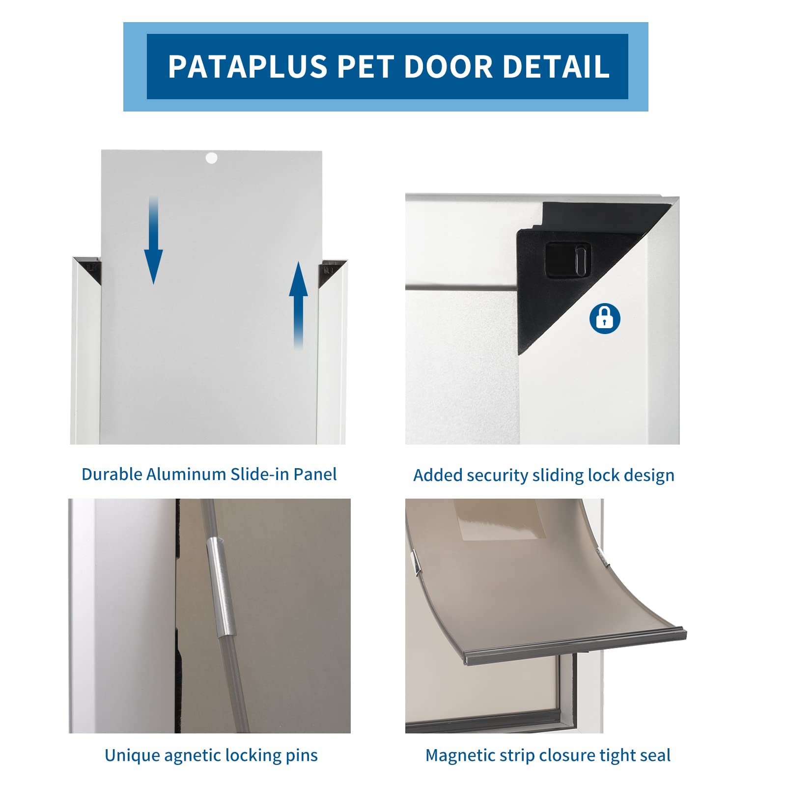 PATAPLUS Dog Doors for Large Dogs, Large Dog Door Cat Door with Slide ...