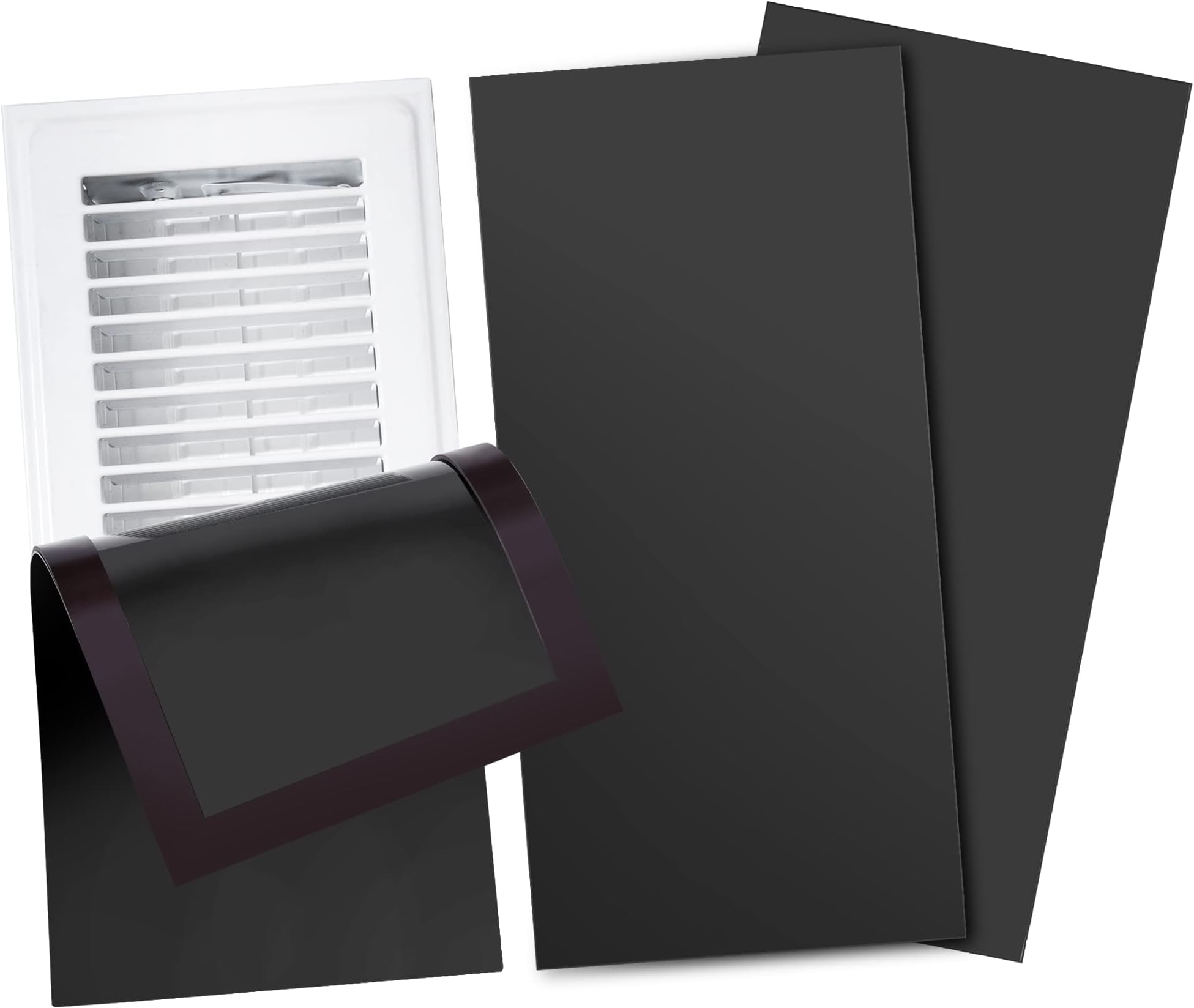 (2 Pack-Black) Magnetic Vent Covers, Pockets for Complete Seal, Screen ...