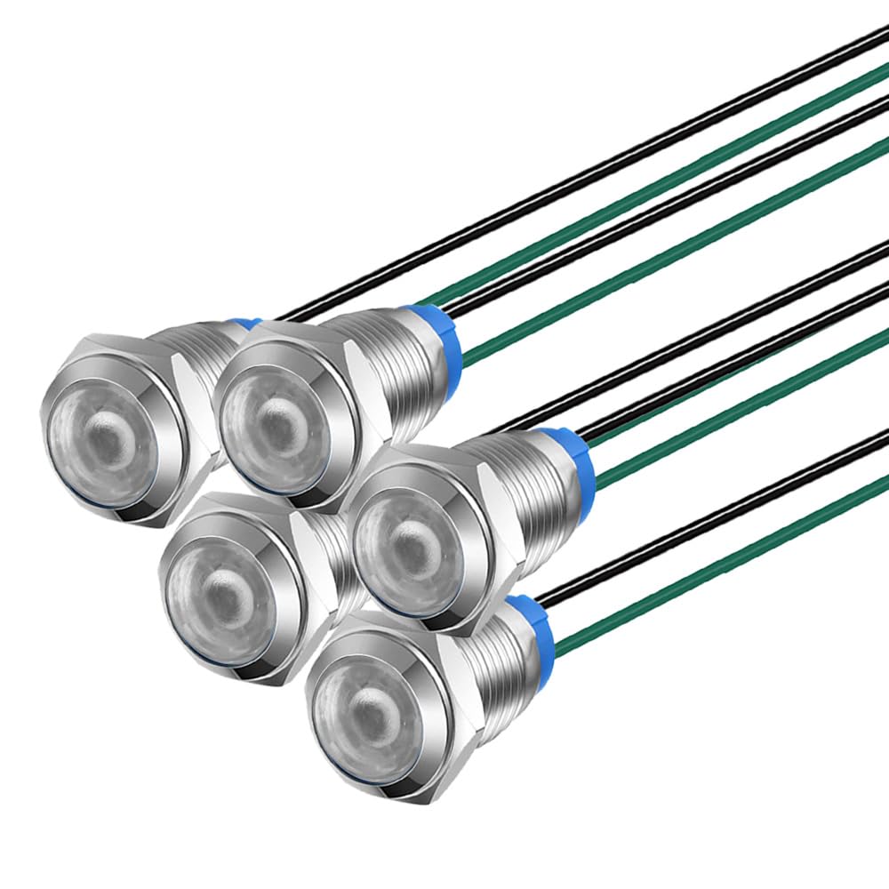 Amazon.com: Gebildet 5pcs 10mm 3V-4.5V-5V-6V-7.5V-9VDC LED Metal ...