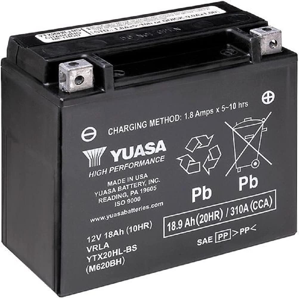 Amazon.com: Yuasa YUAM720BH YTX20HL Factory Activated H Series AGM Battery : Automotive