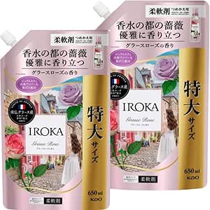 Amazon | 【まとめ買い】イロカ IROKA グラースローズの香り つめかえ 650ml × 2個 新香調 | ノーブランド品 | 液体柔軟剤