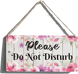 Amazon.com : New Wood Sign 10x5 Inch Door Sign Flower Do Not Disturb ...