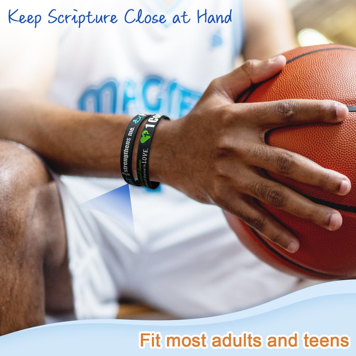 Snapklik.com : Kilofly 8-Pack Christian Bible Verse Silicone Wristbands ...