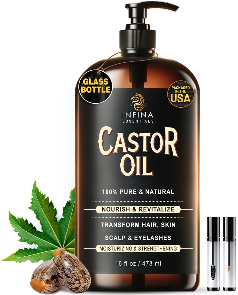 Amazon.com: INFINA ESSENTIALS Pure Cold Pressed Castor Oil - Hexane ...