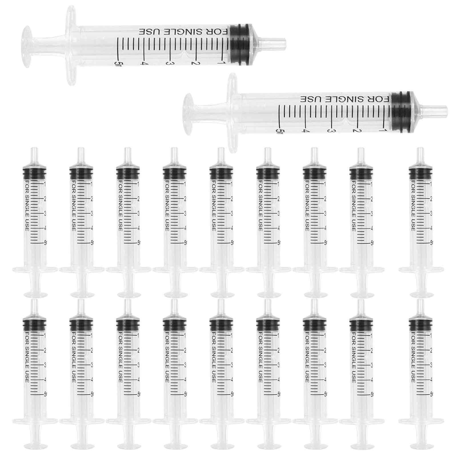 Buy Karjiaja20 PCS 5ML Plastic Syringes Measuring Syringe Reusable No ...
