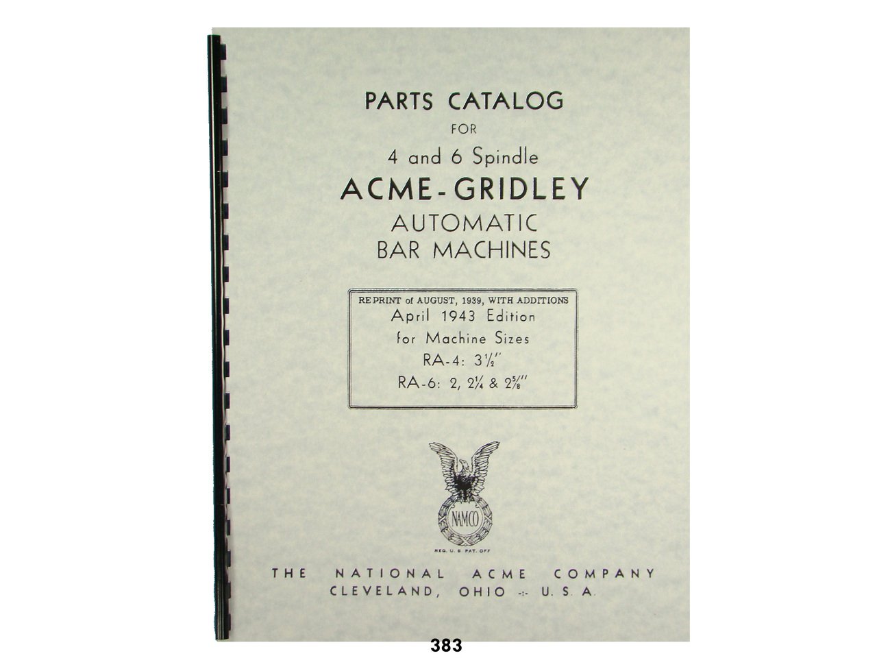 Acme-Gridley RA-4 & RA-6 Automatic Bar Machine 2" to 3-1/2" Parts ...