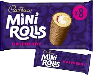 Cadbury 8 Mini Rolls Raspberry : Amazon.co.uk: Grocery