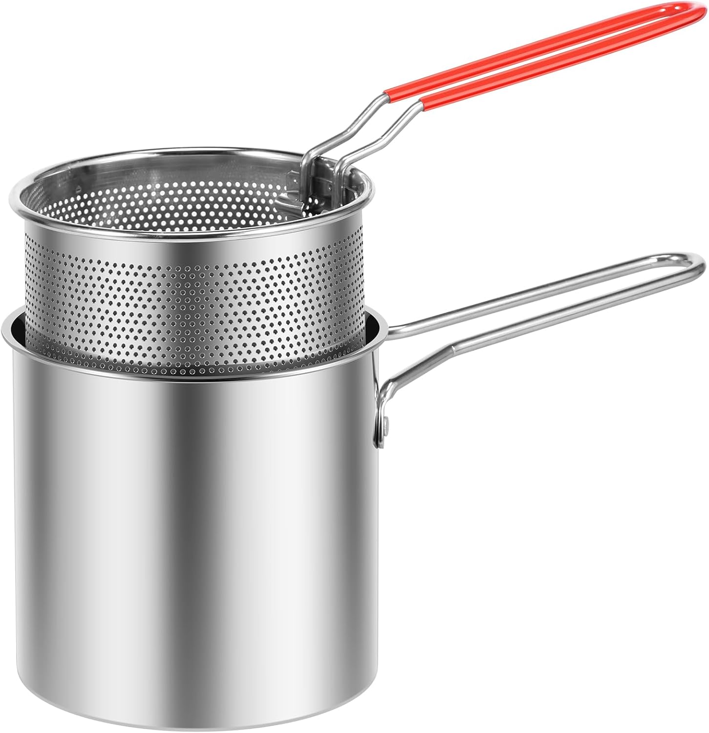 Amazon.com: HSHGZSR Deep Fryer Pot Heat Resistant Fryer Pot Stainless ...