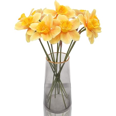 Amazon.com: DNIEBW 12 Pcs Artificial Daffodils Flowers 15.7 Artificial ...