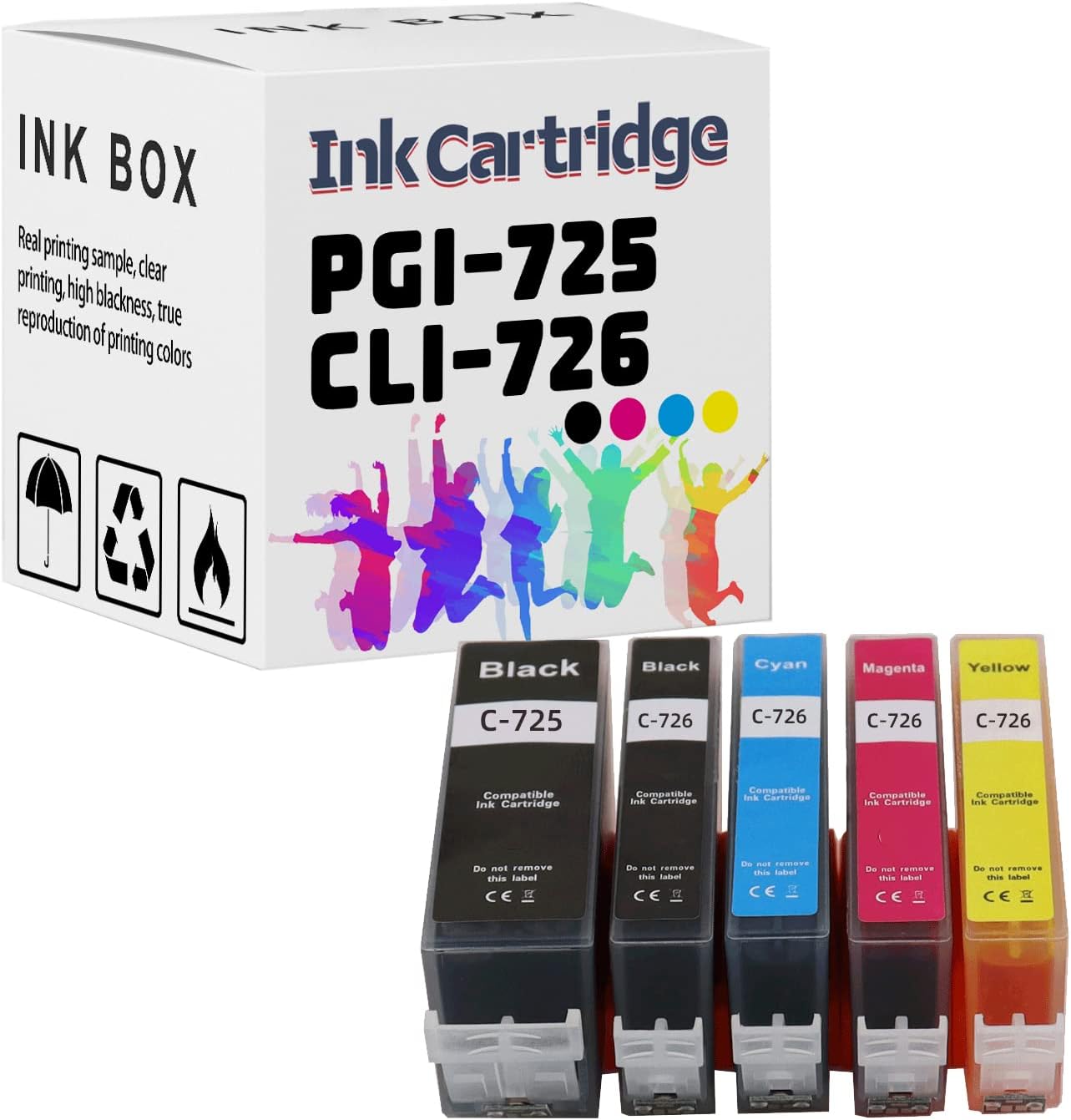 Amazon.com: PGI-725 CLI-726 Ink Cartridge Replacement for Canon PGI-725 CLI-726 Combo for Canon ...