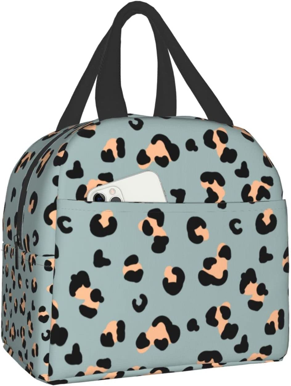 SIMONO Leopard Print Cheetah Insulated Lunch Bag Leakproof Lunch Bag ...
