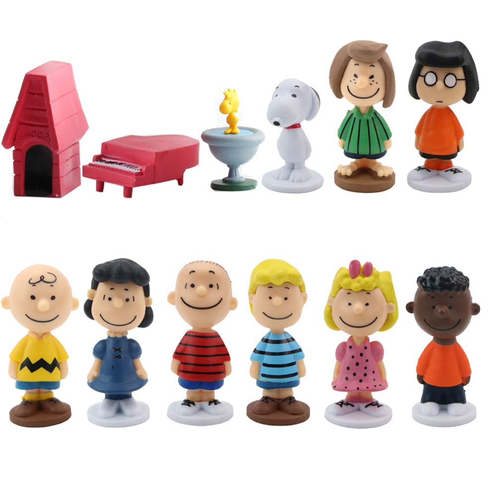 Buy Newmemo Peanuts Cake Toppers, 12pcs Peanuts Birthday Cake Topper ...
