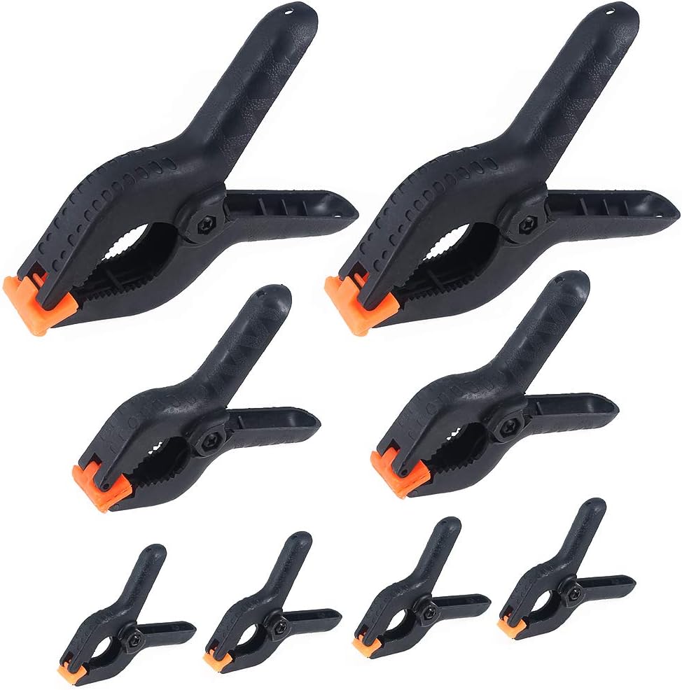 Plastic Spring Clamps Black Nylon Grip Clips Textured Handles Pack of 2 ...