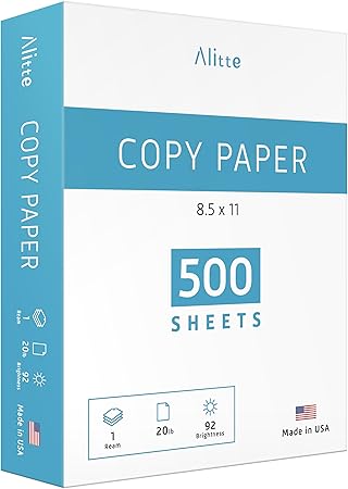 Amazon.com : Printer Paper - 8.5 x 11 White Letter Size Copy Paper, 1 ...