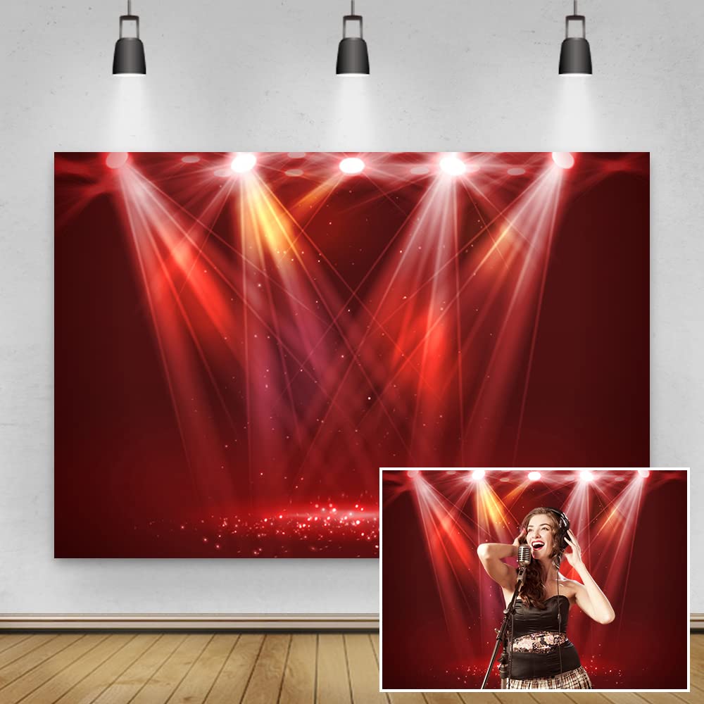 Buy Renaiss8x6ft Red Stage Spotlight Backdrop Lighting Nightclub ...