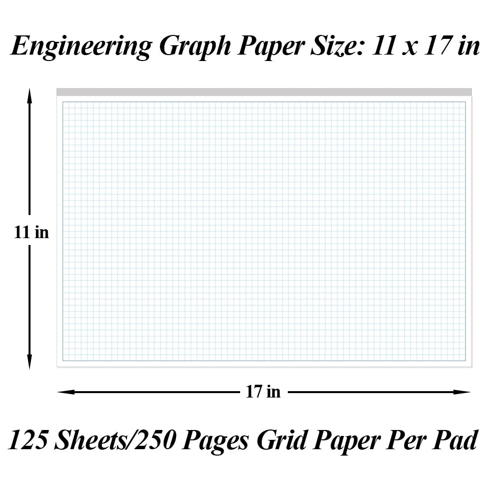 Snapklik.com : (5-Pack) Engineering Graph Paper Pad - 17" X 11" Grid ...