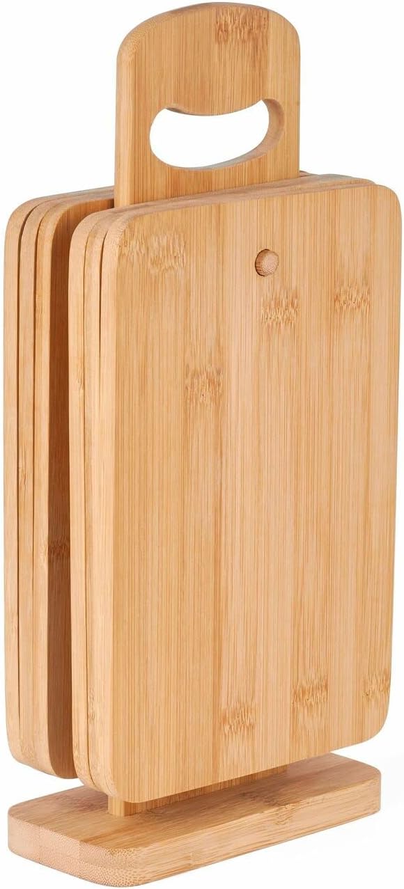 Tapas Serving Board Bamboo Chopping Boards in Stand Serving Set Plater ...