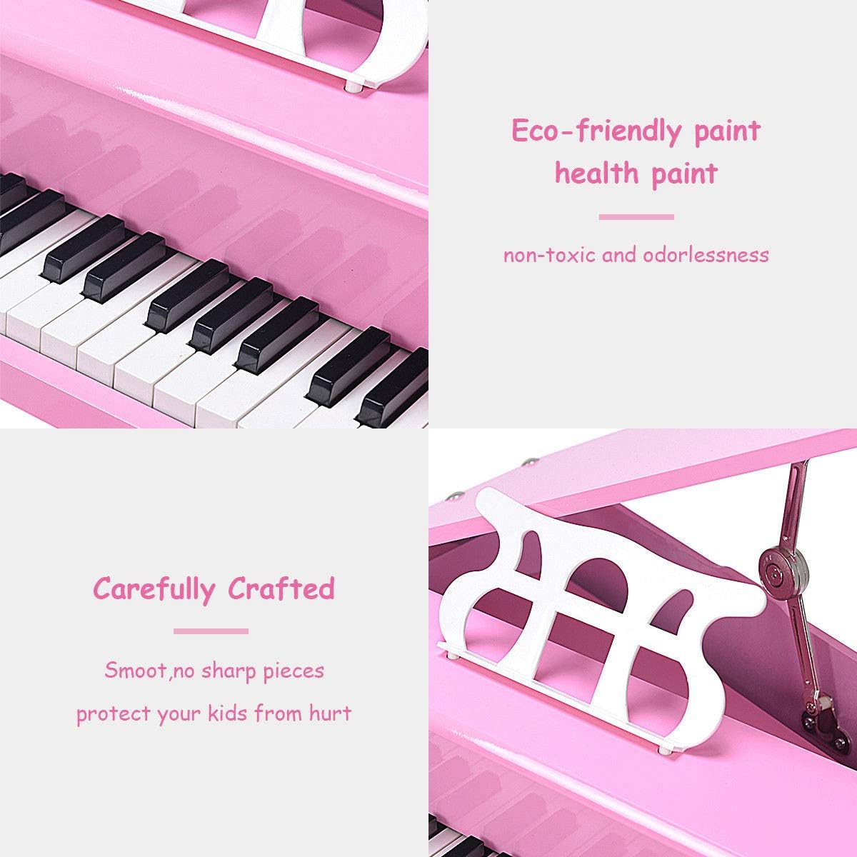 Goplus Piano clásico de 30 teclas para niños, mini piano de cola de ...