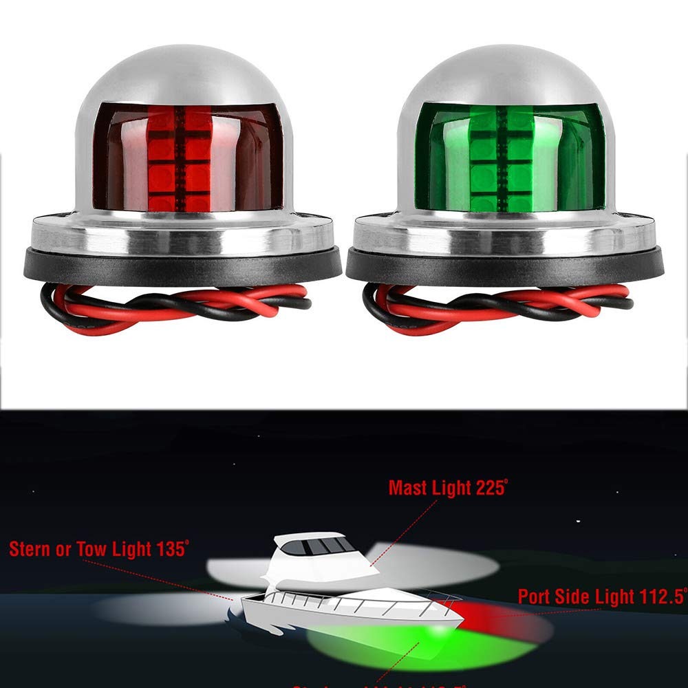 Snapklik.com : GSRECY LED Navigation Lights Red And Green Lights Marine ...