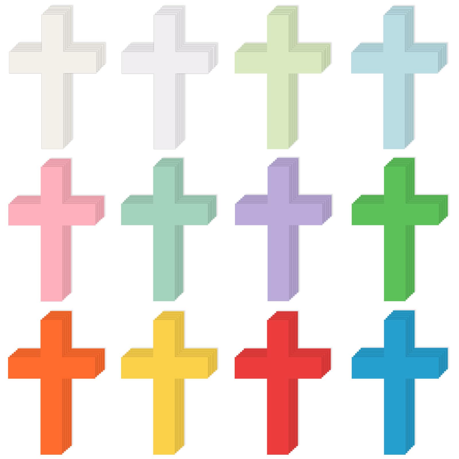 Amazon.com: 360 Pcs Cross Paper Cutouts Colorful Cross Shaped Cards for ...