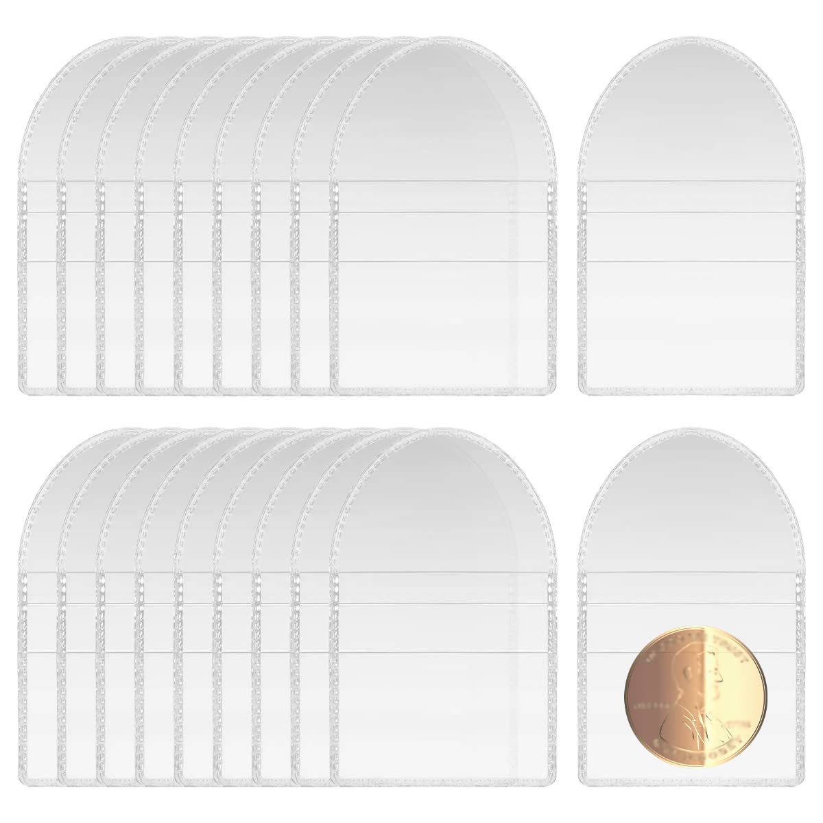 BEZANU Single Pocket Coin Sleeves Holders, 20 PCS Plastic Individual ...