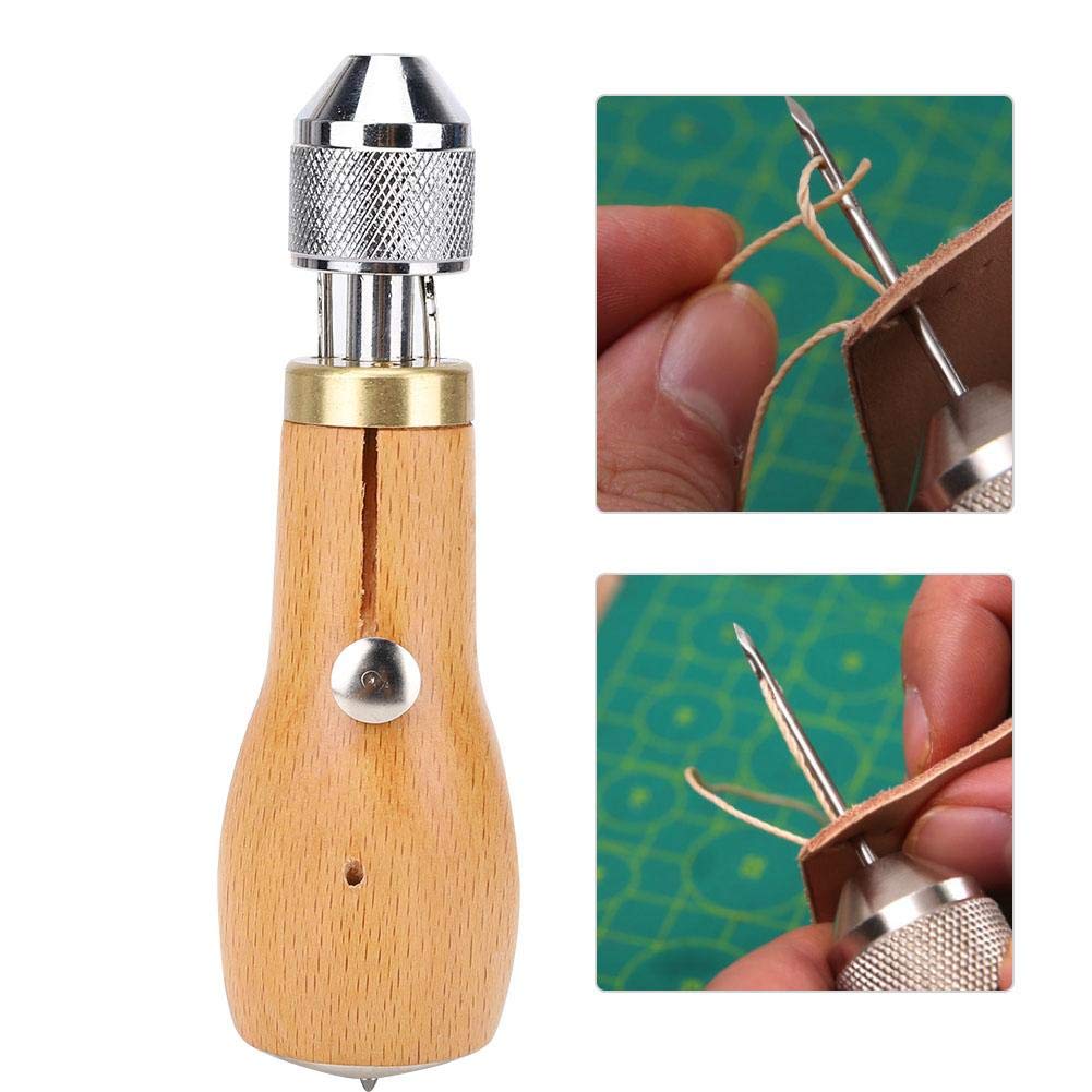 Stitching Awl Kit Leather Sewing Awl With Wood Handle - Drillable Hole ...