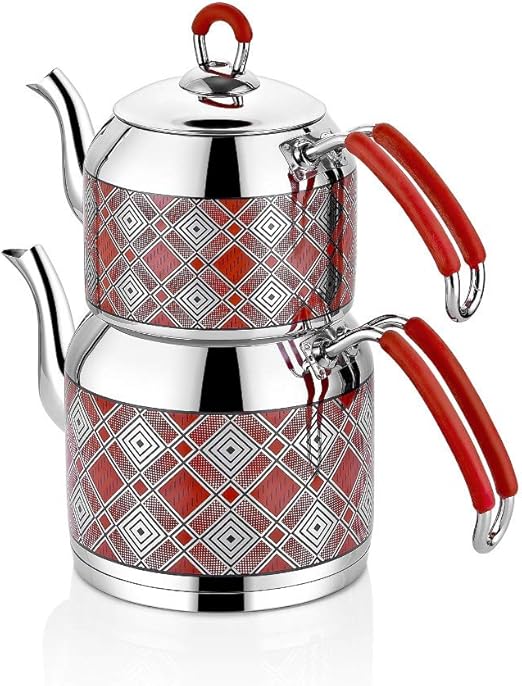 Amazon.com | Turkish Double Tea Pot Set, Inter HASIR Decorated Silicone ...
