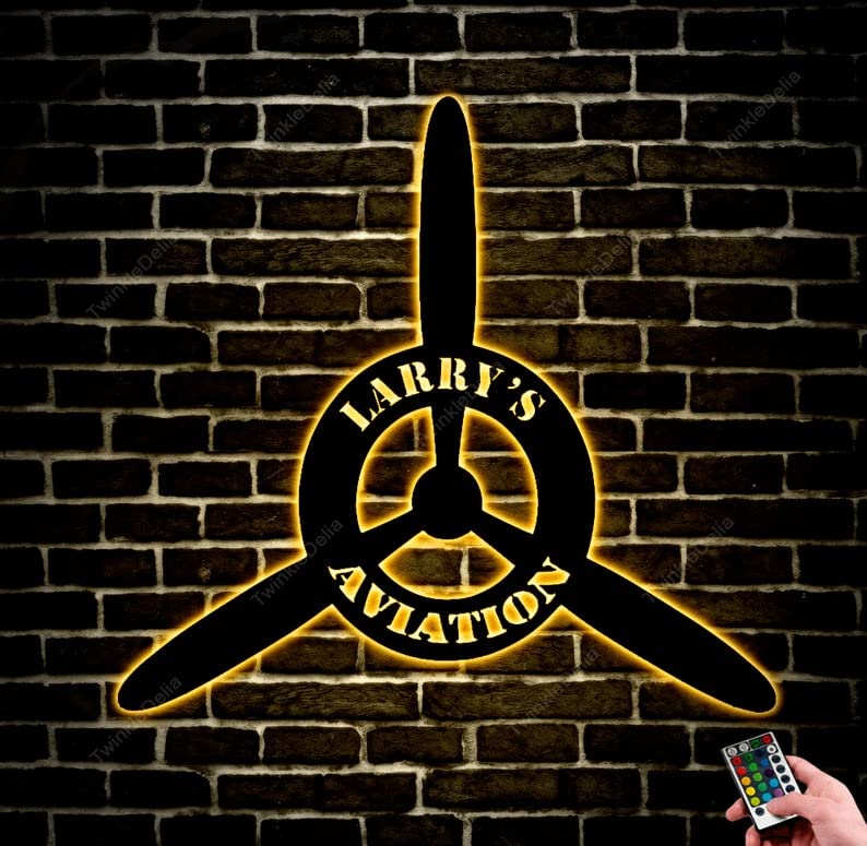 Amazon.com: TRENDMENS Personalized Airplane Propeller Sign With Led ...