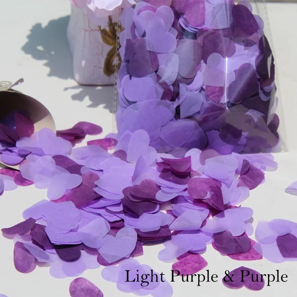 1 inch Purple Tissue Paper Heart Confetti 4000 Pieces Biodegradable ...
